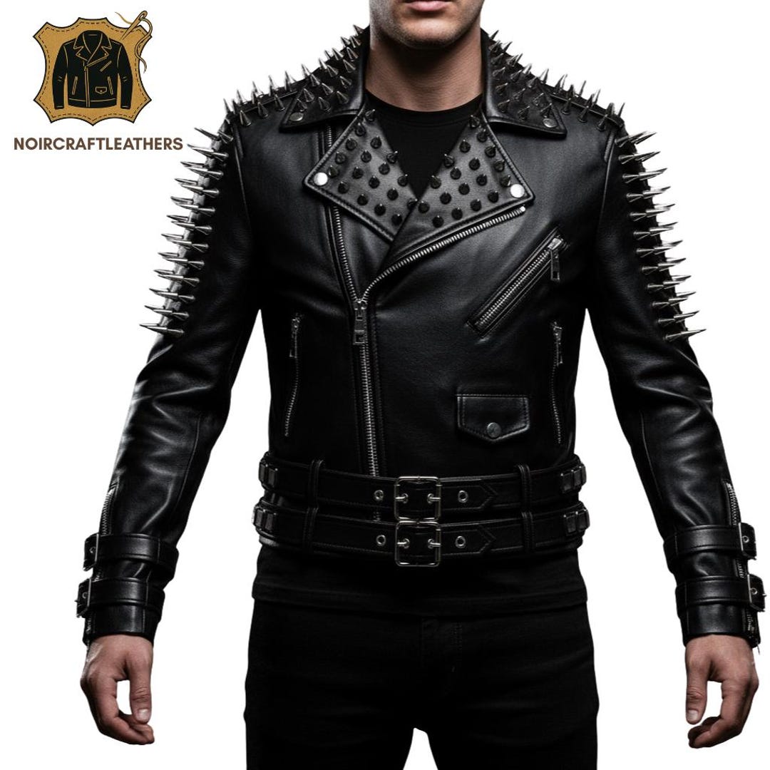 Spiked Black Biker Jacket: Heavy Metal Punk Goth Fashion - Etsy