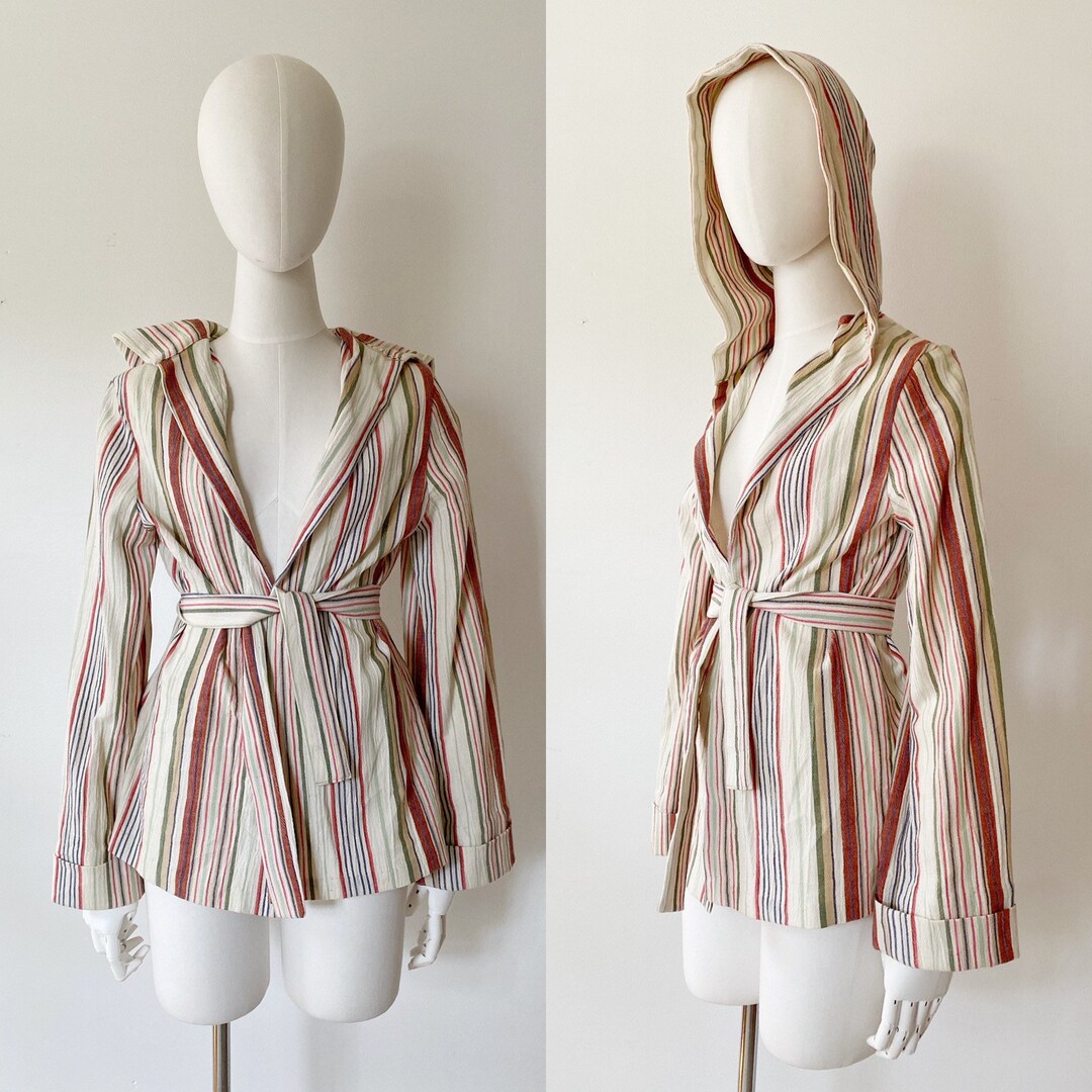 70s Desert Serape Cardigan Shacket M, Boho Southwest Hooded Jacket C - Etsy