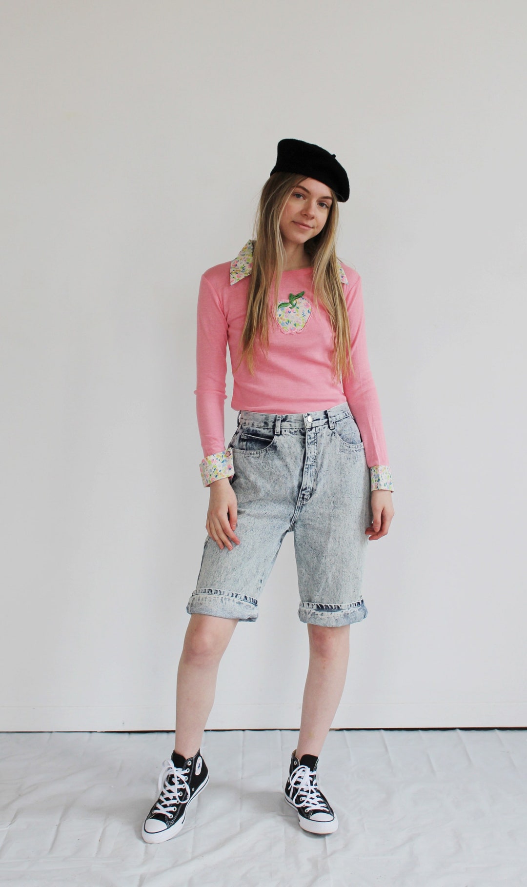 ACID WASH JORTS- Shorts, Longline Denim Jean 27, 80s Vintage Denim ...