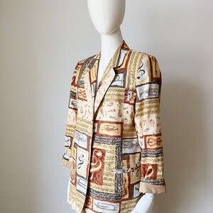 MUSIC NOTE BLAZER- Instrument, Treble Clef Medium Large 80s 90s Unique ...