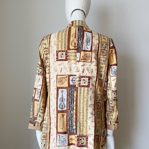 MUSIC NOTE BLAZER- Instrument, Treble Clef Medium Large 80s 90s Unique ...