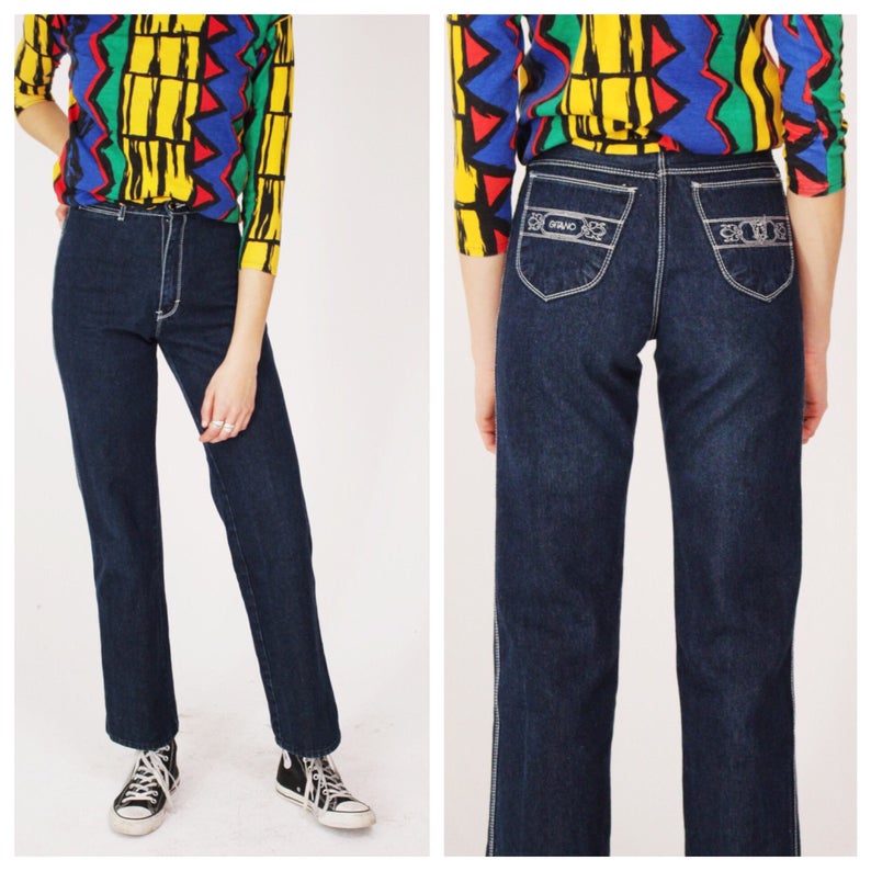 90s High Waist Gitano Jeans Dark Wash 27 Slim Cut High - Etsy