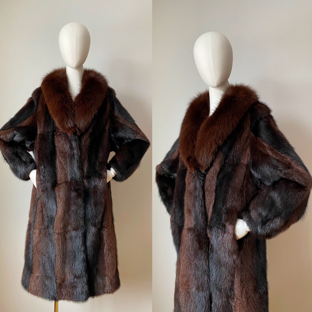 CHOCLATE MINK FUR Coat Two Tone Brown - Etsy