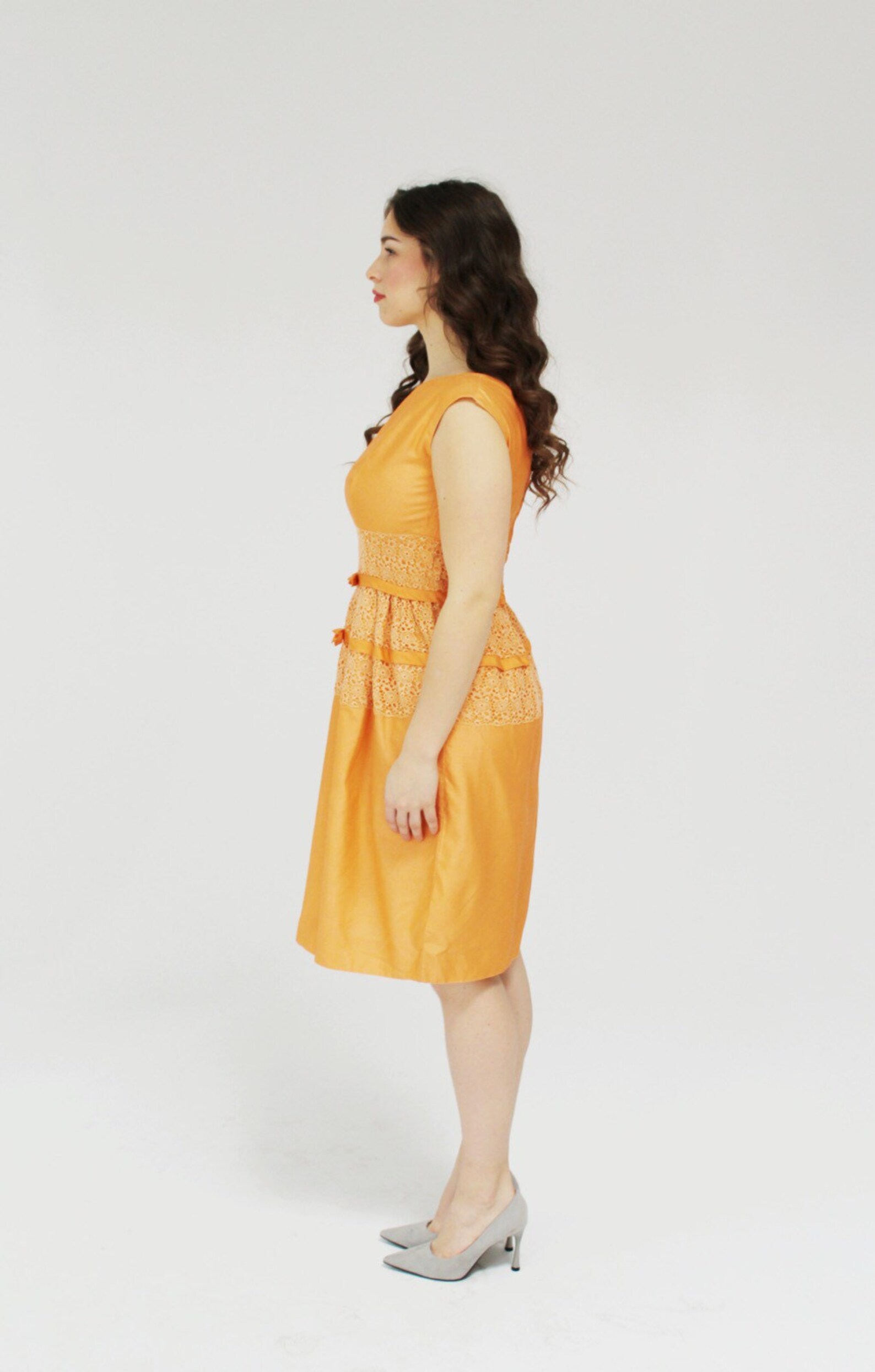 1950s SUZY PERETTE Peach Dress Hourglass Bombshell Pinup 2 - Etsy