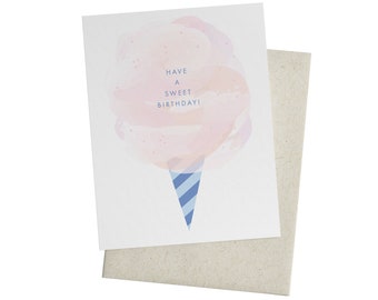 Cotton Candy Birthday Card - Etsy