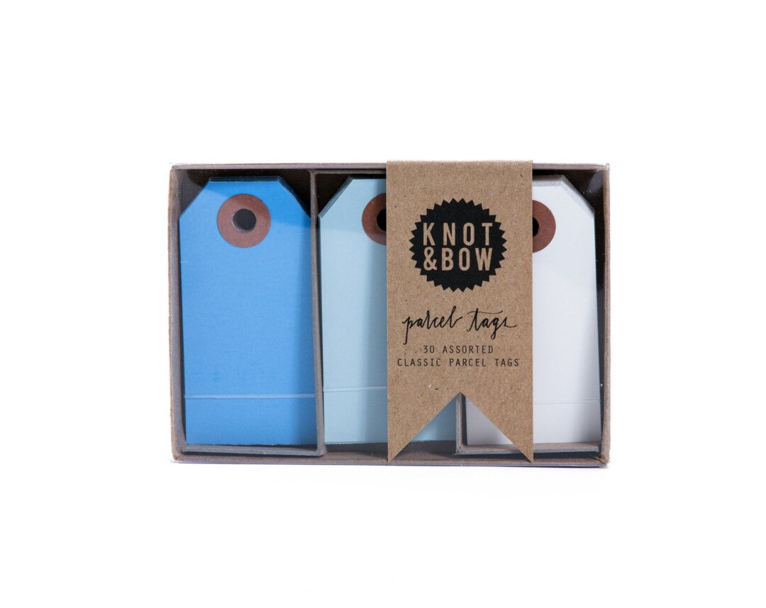 Parcel Tag Trio Box | Blue Mix - Etsy