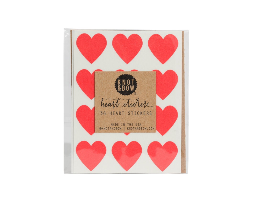 Red Heart Stickers - Etsy