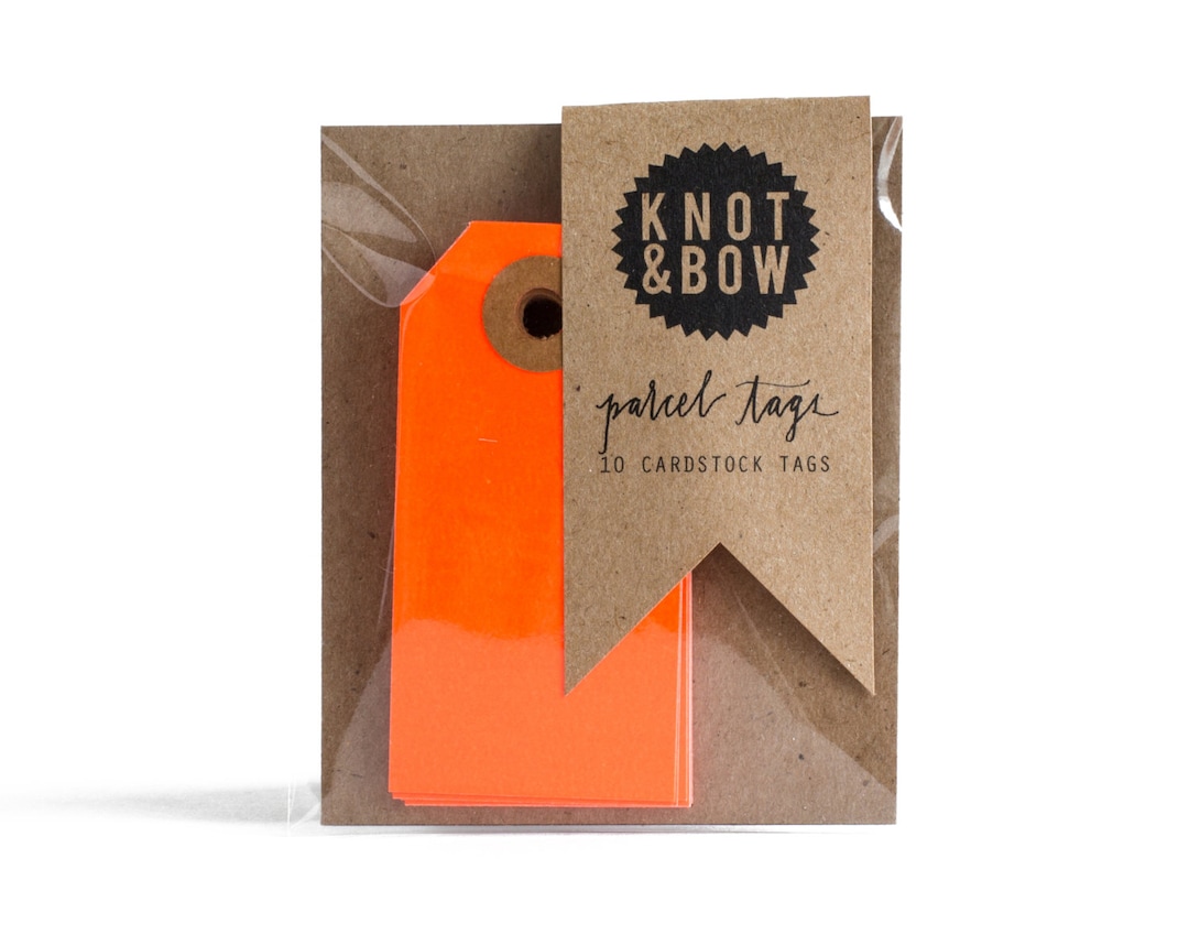Neon Red Parcel Gift Tags | Set of 10 - Etsy