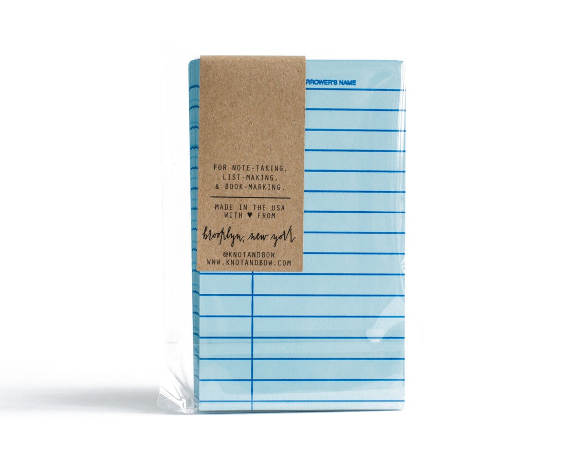 50 Blue Library Cards | Etsy