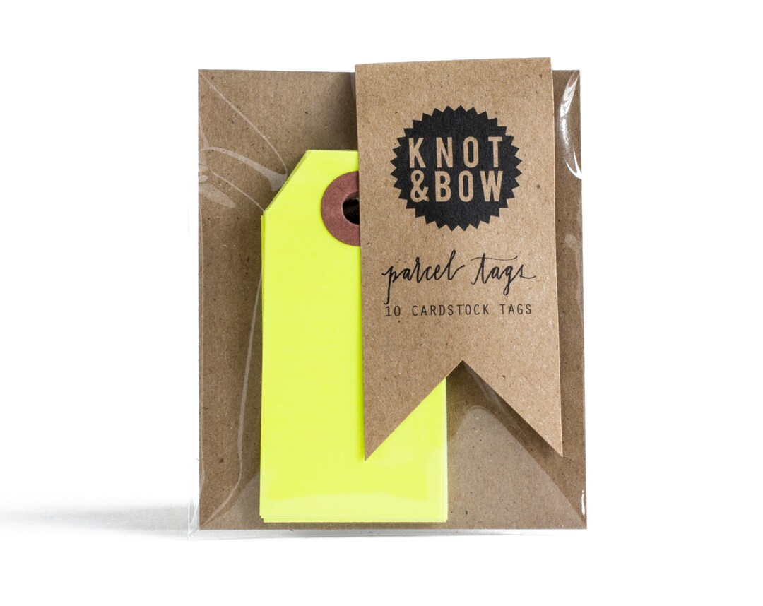 Neon Yellow Parcel Gift Tags | Set of 10 - Etsy