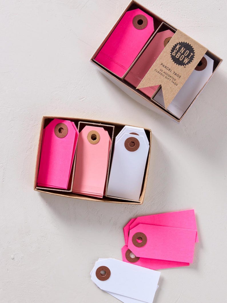 Parcel Tag Trio Box | Pink Mix - Etsy