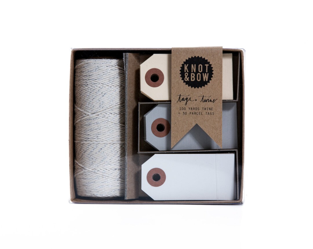 Tag Twine Box Silver Neutral - Etsy
