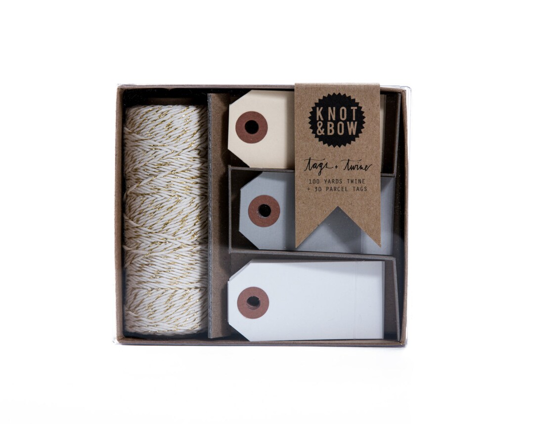 Tag Twine Box Gold Neutral - Etsy