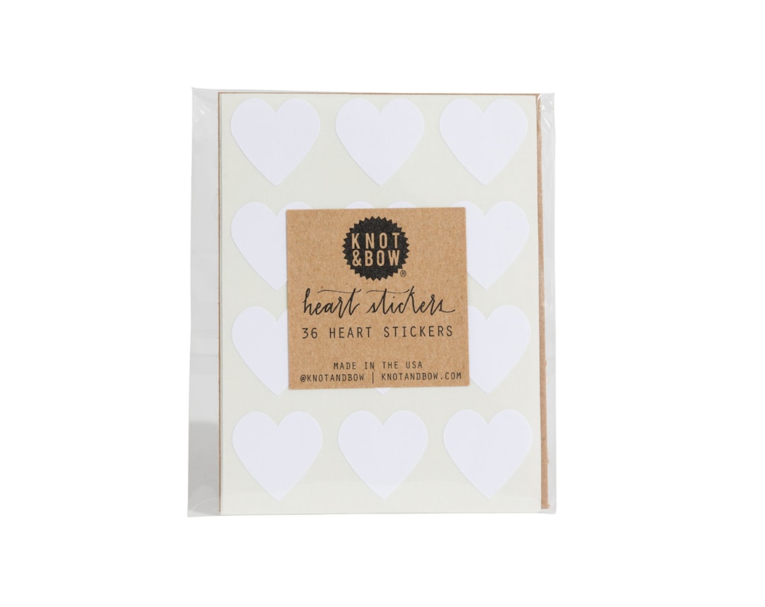 White Heart Stickers - Etsy