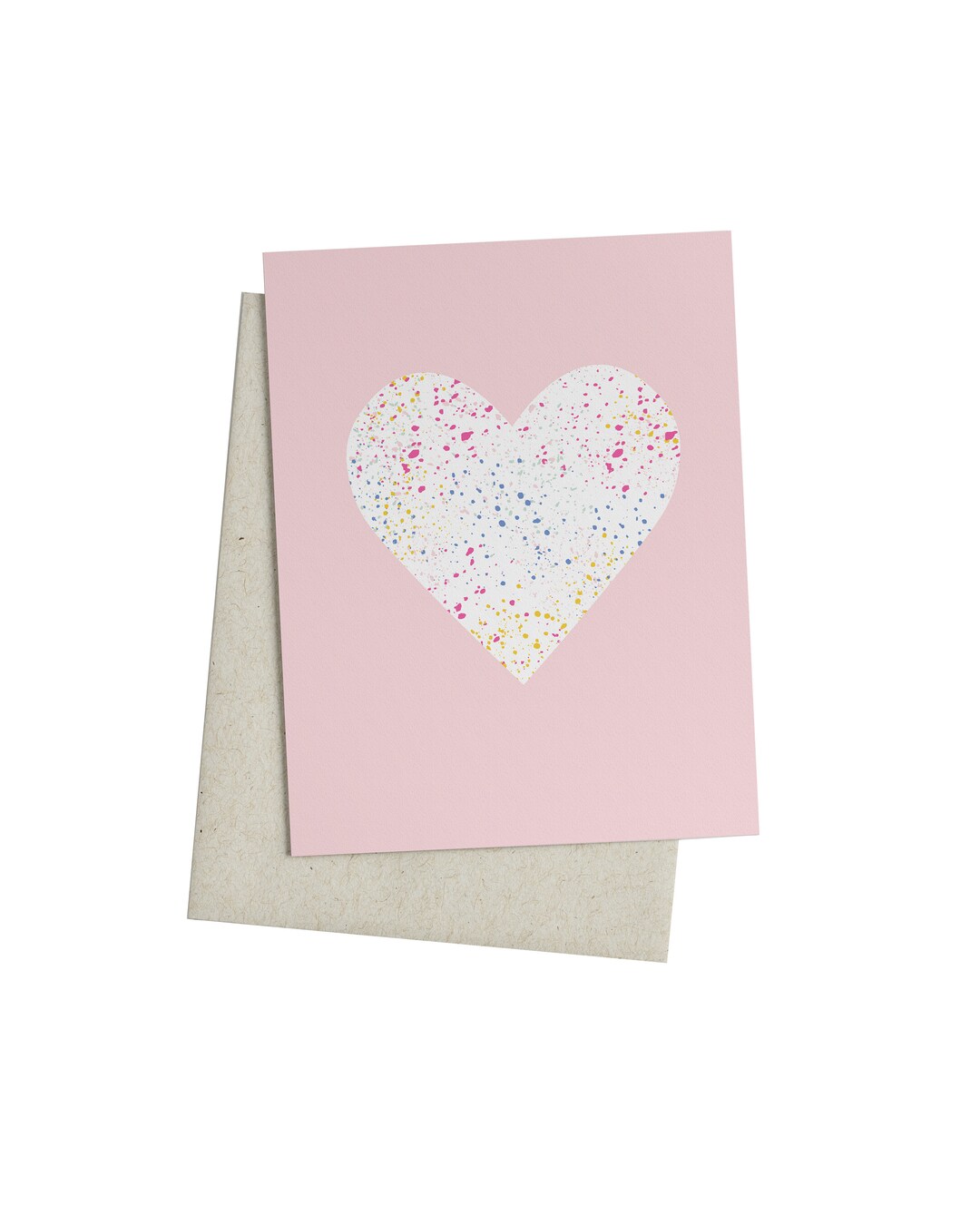 Splatter Heart Card - Etsy