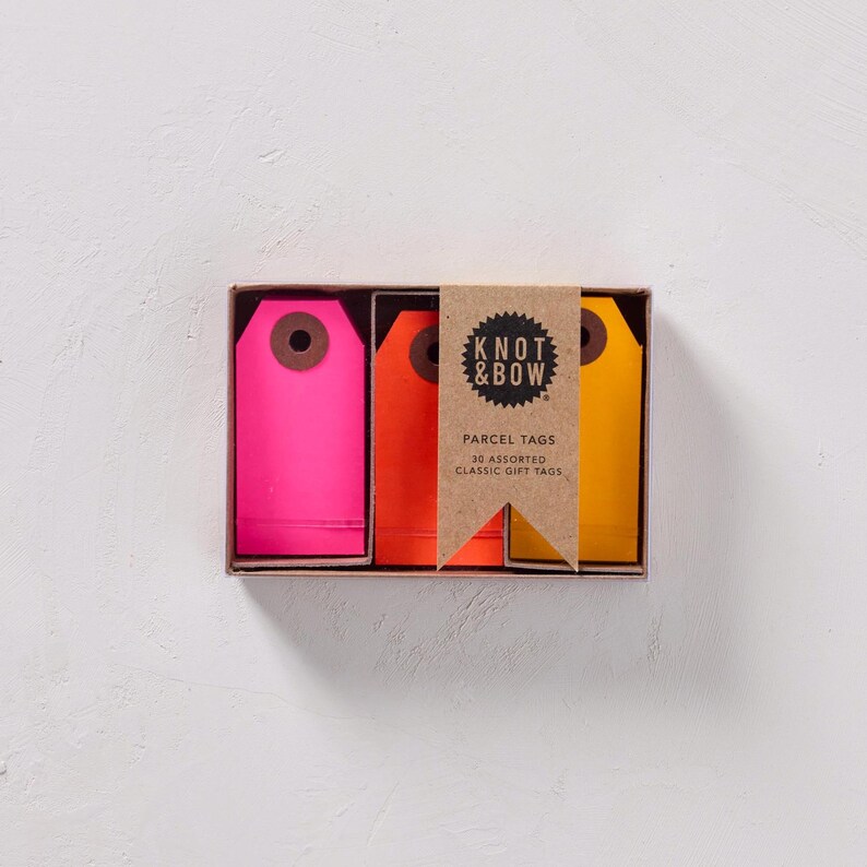 Parcel Tag Trio Box | Warm Neon - Etsy