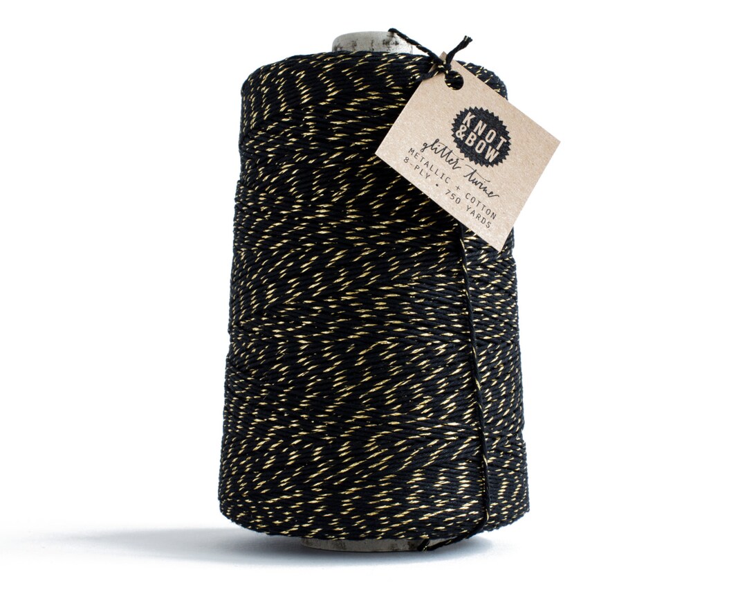 Gold + Black Jumbo Glitter Twine | 750 Yards - Etsy