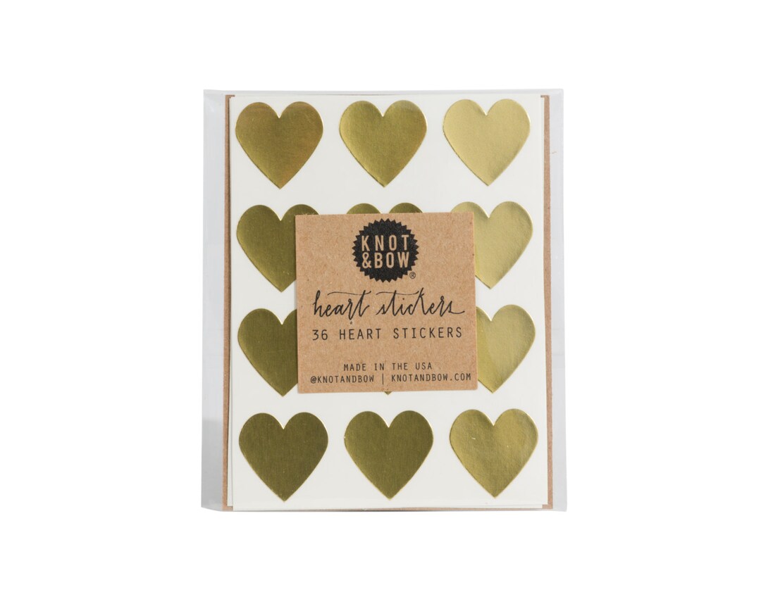 Gold Heart Stickers - Etsy