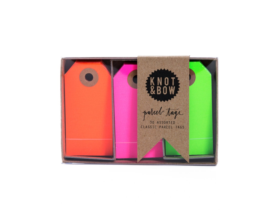Parcel Tag Trio Box | Neon Mix - Etsy