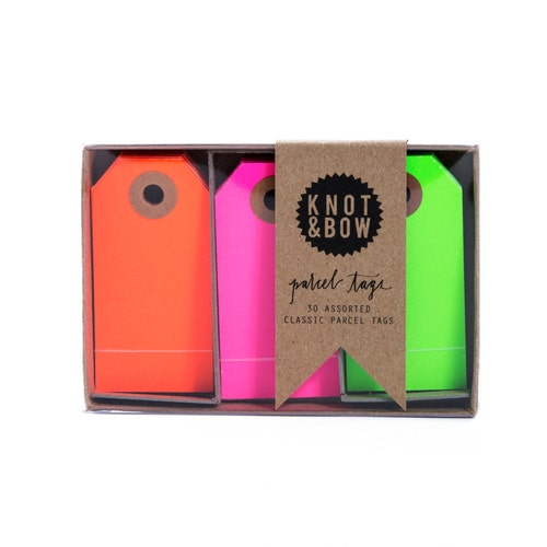 Parcel Tag Trio Box Red Mix - Etsy UK