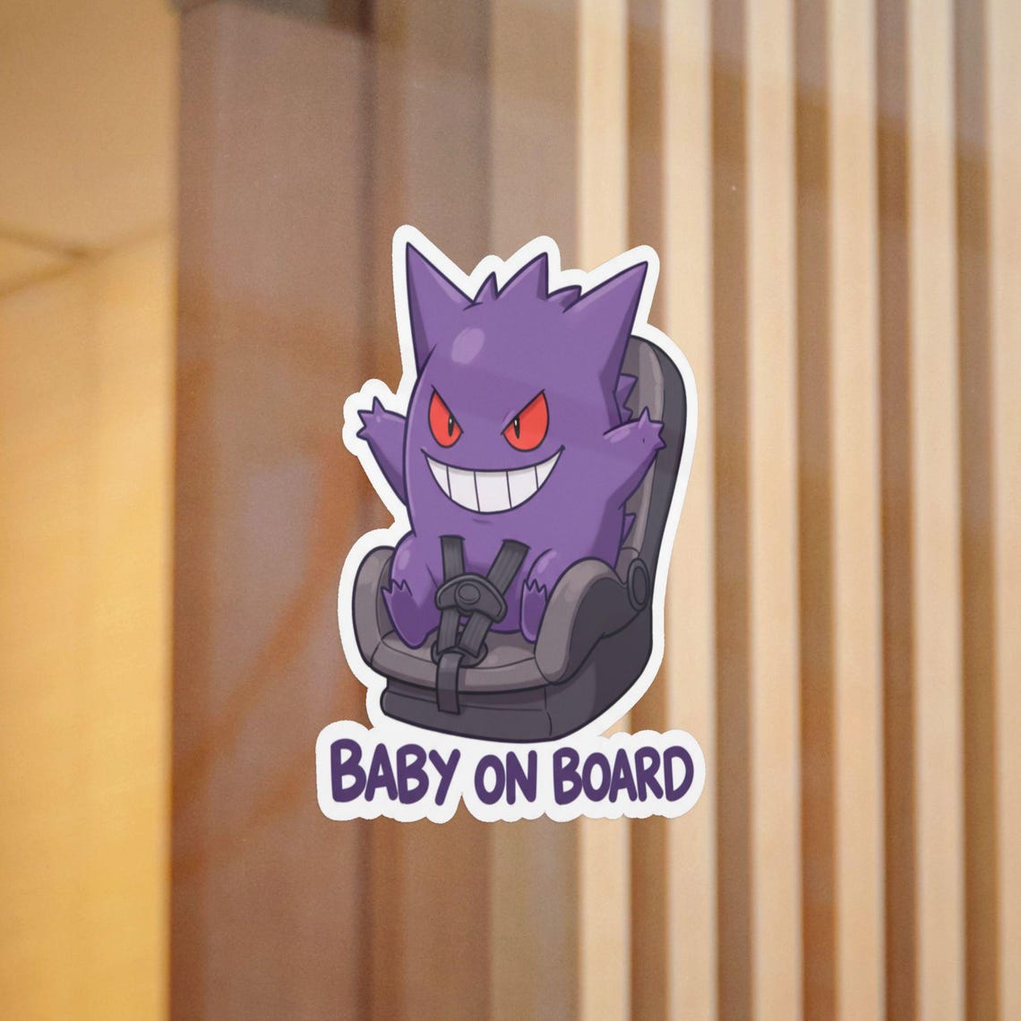 GENGAR BABY on BOARD Sticker - Car Decal, Cute Vinyl, Anime Fan Gift ...