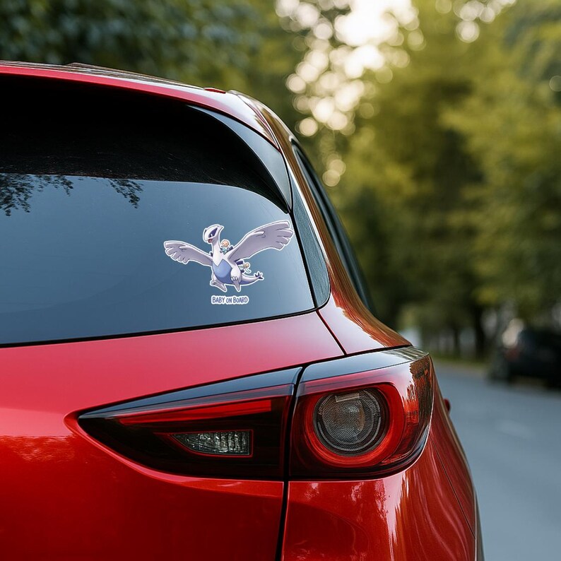 LUGIA BABY on BOARD Sticker - Car Decal, Cute Vinyl, Anime Fan Gift ...