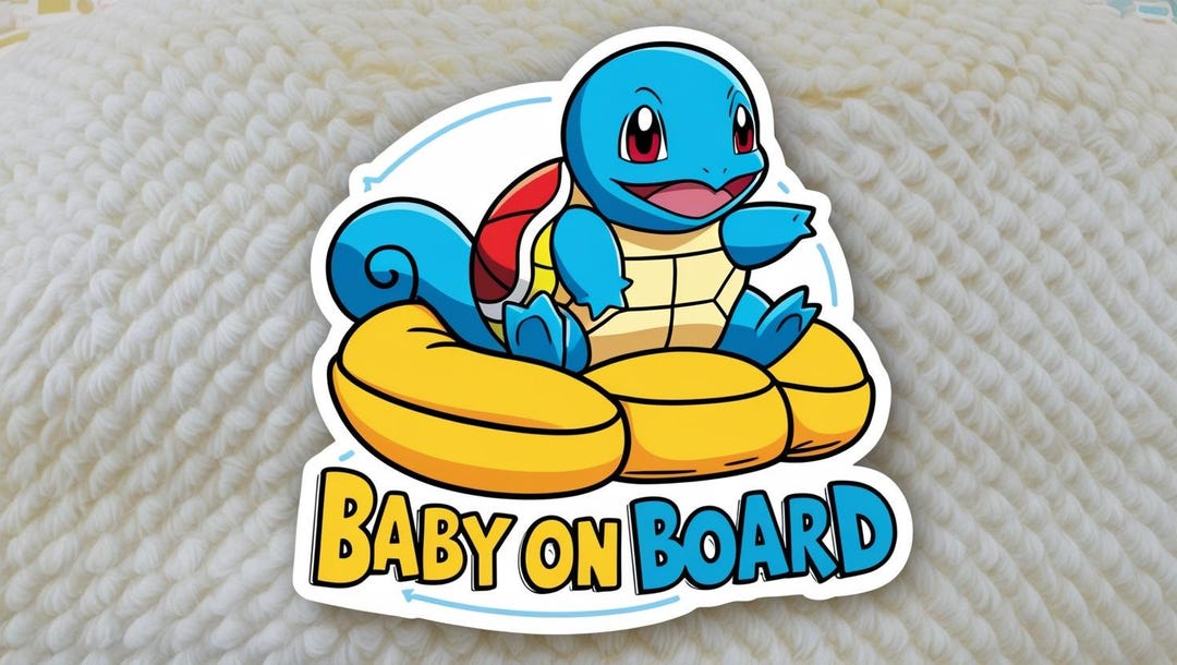 SQUIRTLE Charming Baby on Board Decal | Durable Car Sticker | Baby ...