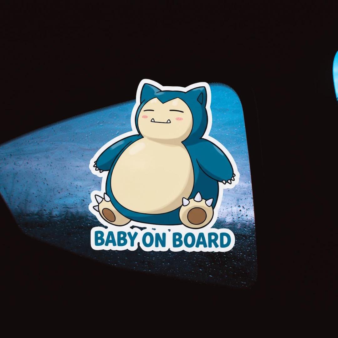 SNORLAX BABY on BOARD Sticker - Car Decal, Cute Vinyl, Anime Fan Gift ...