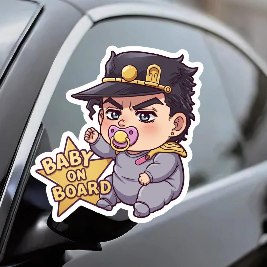 JOTARO KUJO Baby on Board Sticker - Car Decal, Cute Vinyl, Jojos ...
