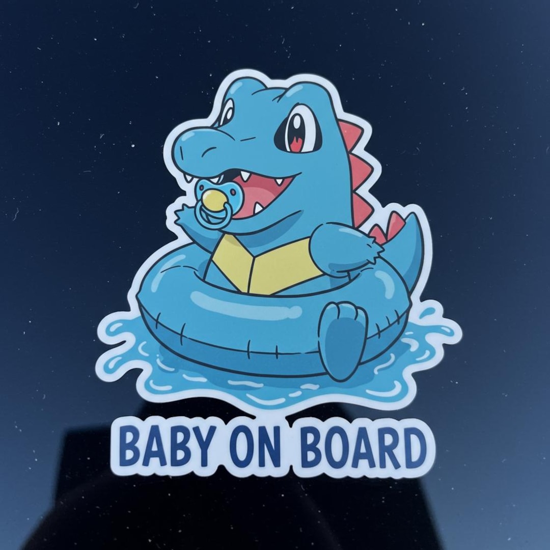 TOTODILE BABY on Board Sticker - Car Decal, Cute Vinyl, Anime Fan Gift ...