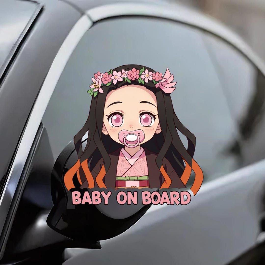 NEZUKO Demon Slayer BABY on BOARD Sticker - Car Decal, Cute Vinyl ...