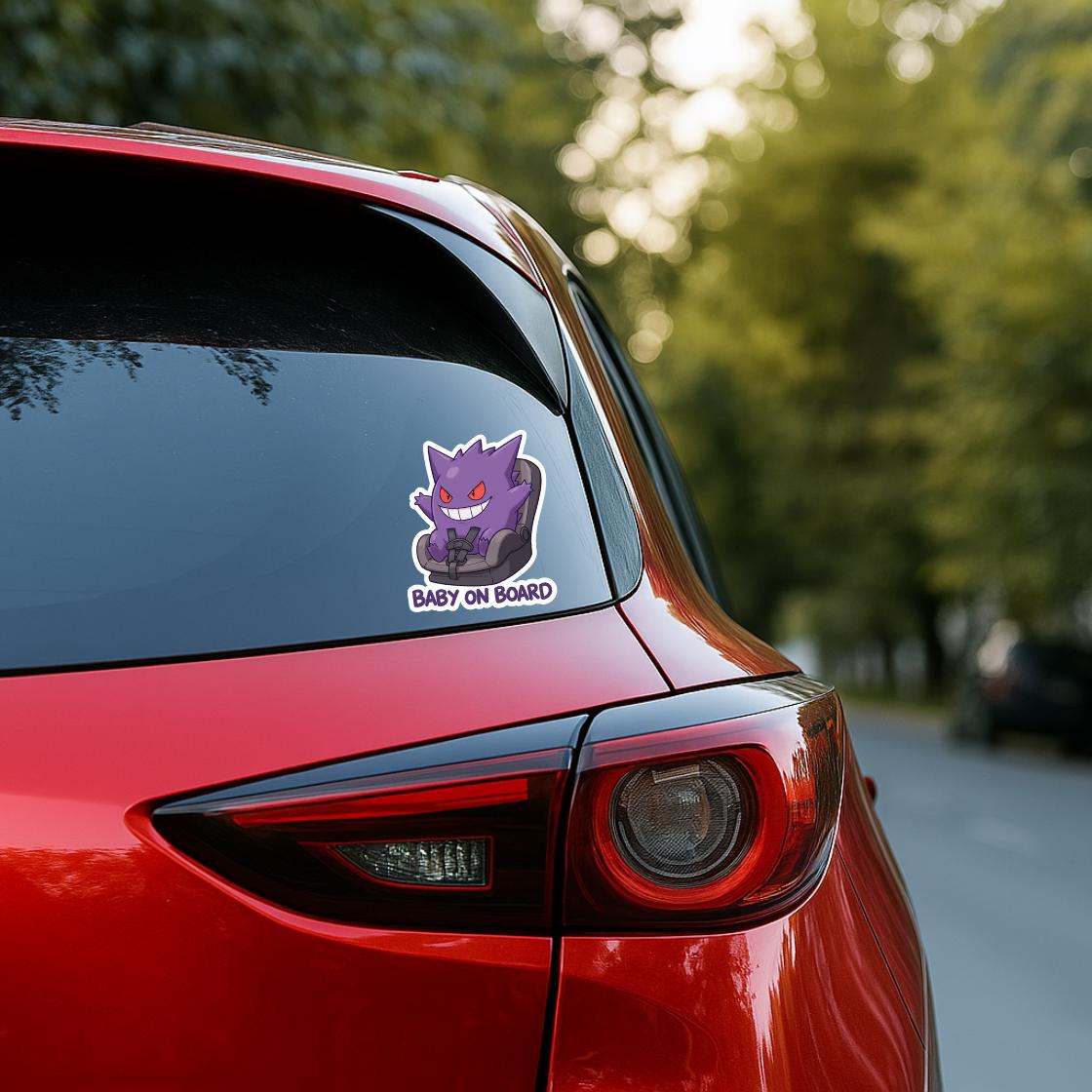 GENGAR BABY on BOARD Sticker - Car Decal, Cute Vinyl, Anime Fan Gift ...