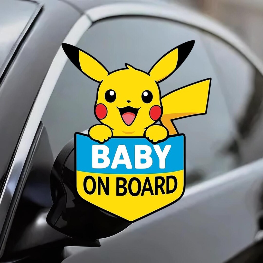 PIKA Baby on Board Sticker - Car Decal, Cute Vinyl, Anime Fan Gift ...