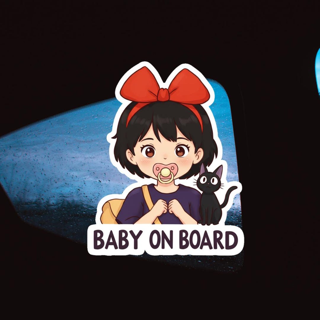 Kiki's Delivery Service BABY on BOARD Sticker - Car Decal, Cute Vinyl ...