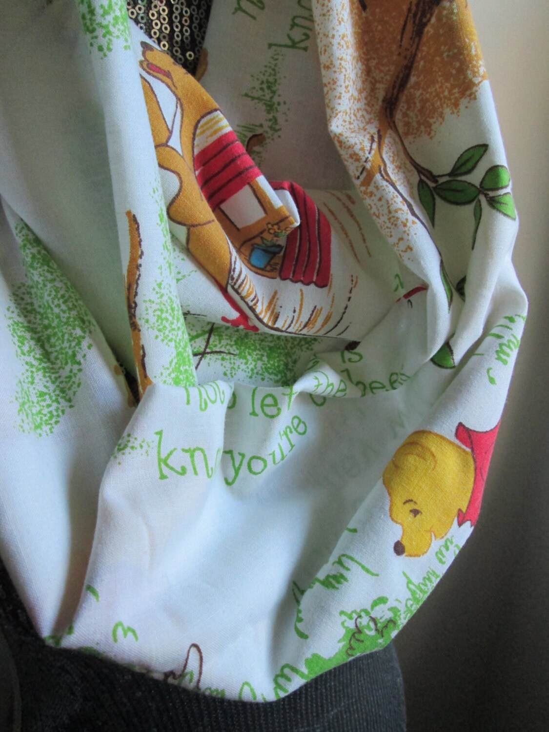 Vintage Winnie the Pooh Infinity Disneyland Colorful Scarf - Etsy
