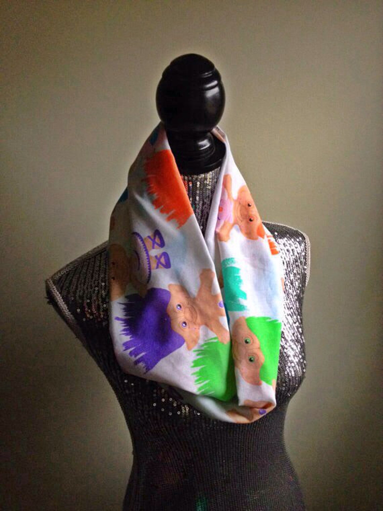 Vintage Treasure Trolls 90s Infinity Scarf | Etsy