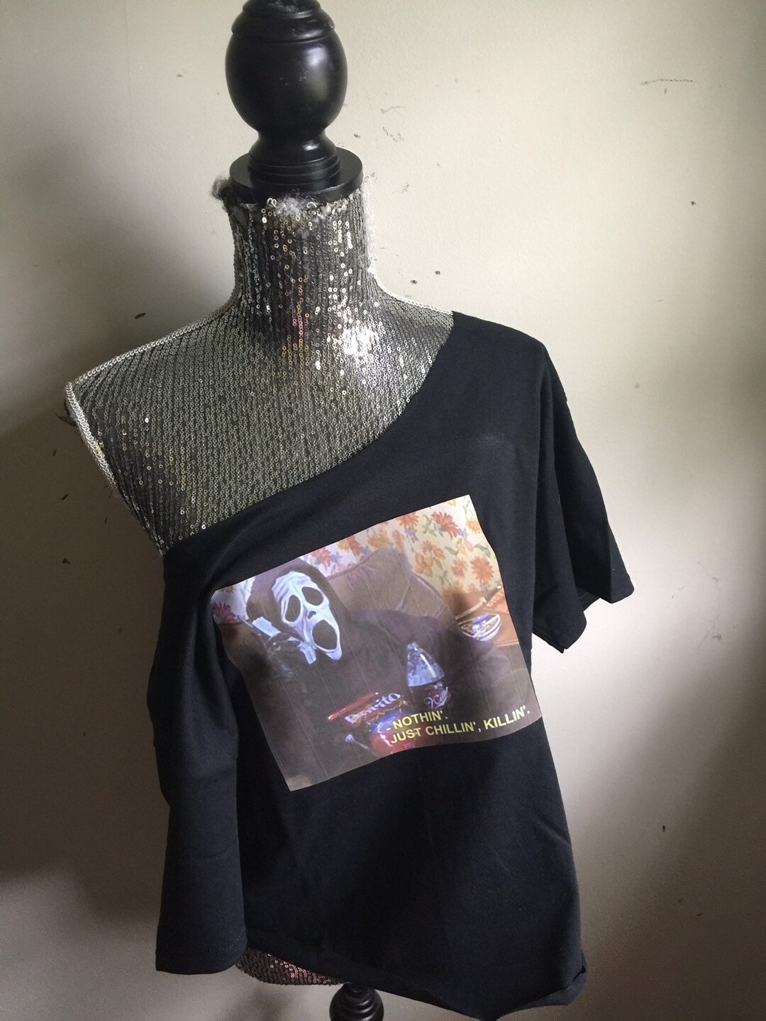 Scary Movie Chillin Killin off the Shoulder Tee Shirt Scream Top - Etsy