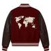 Men’s Varsity Jacket | Maroon Fleece & Brown Faux Leather College ...