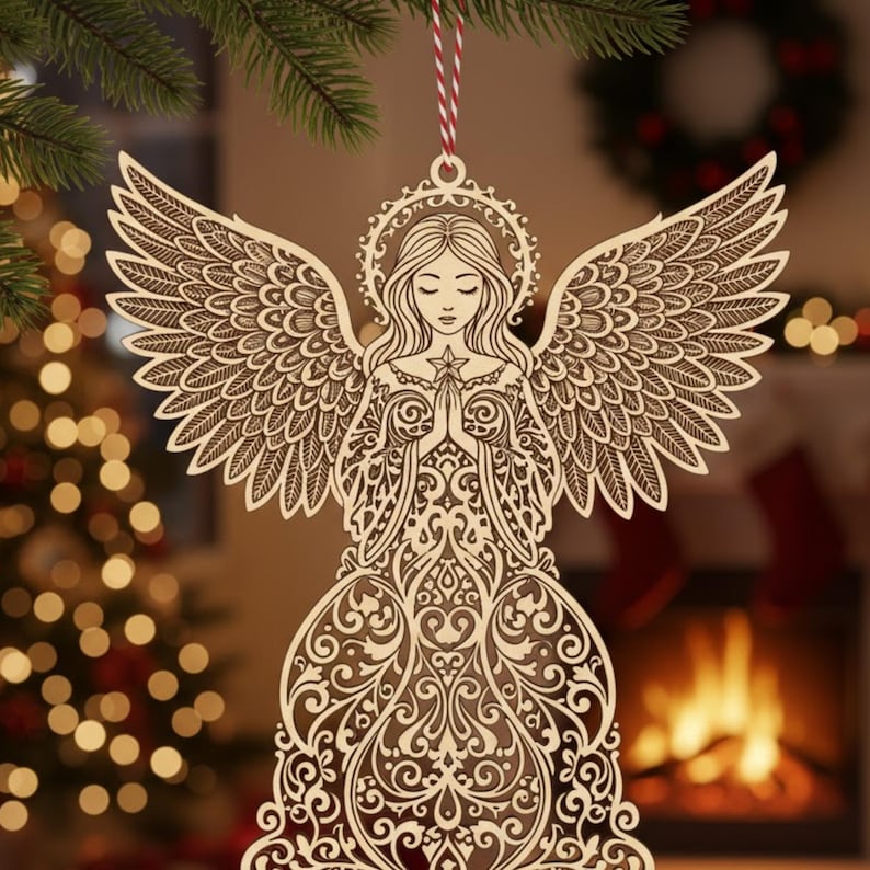 Christmas Laser Cut Engraved Files, Christmas Angels Laser Cut Bundle ...