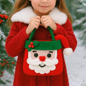 Santa Crochet Bag Pattern – Christmas Tote PDF, Cute Holiday Crochet ...