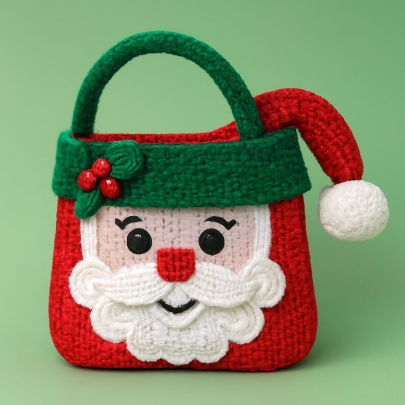 Santa Crochet Bag Pattern – Christmas Tote PDF, Cute Holiday Crochet ...