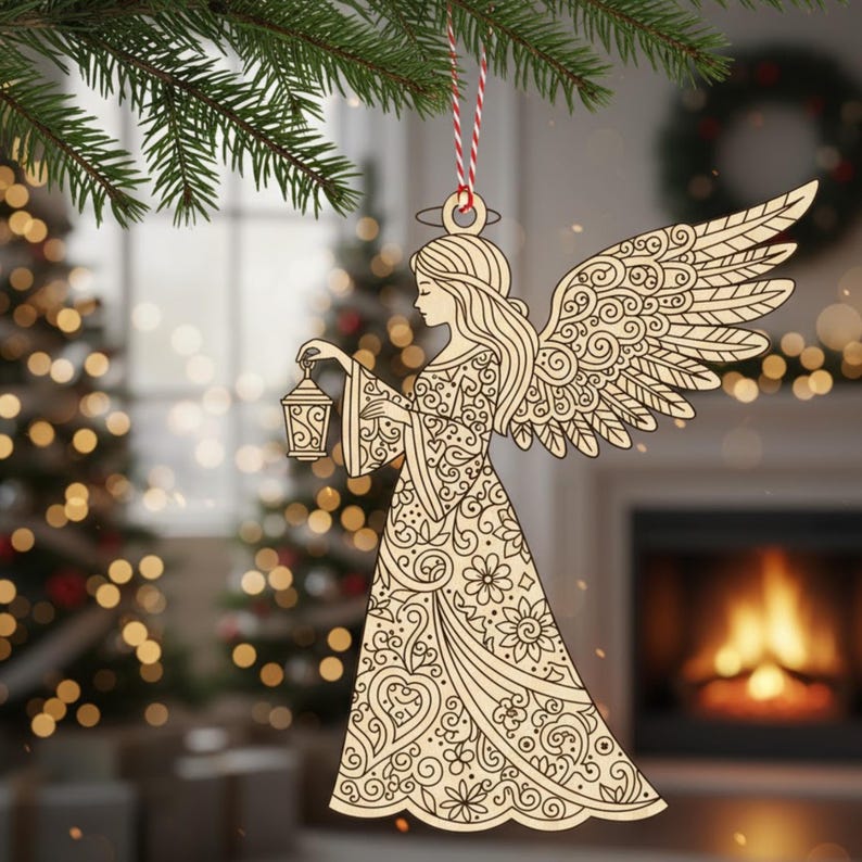 Christmas Laser Cut Engraved Files, Christmas Angels Laser Cut Bundle ...