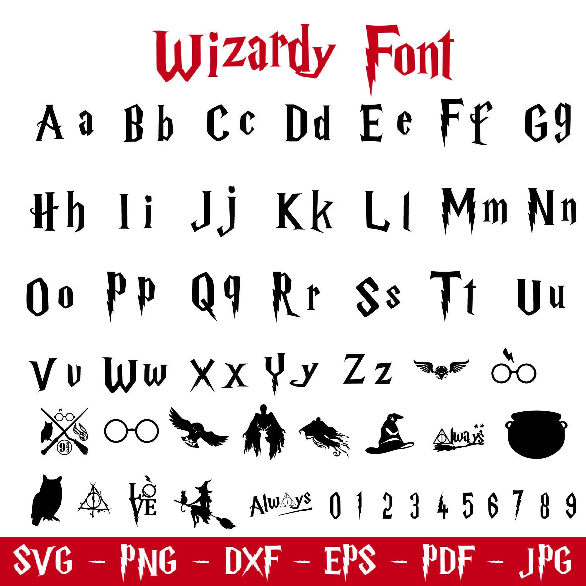 Potter Font SVG, Wizard Font Svg, Magic Wizard Svg, Halloween Font Svg ...