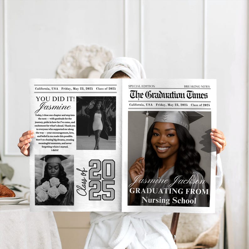 Nursing Graduation Newspaper Template, Graduation Booklet, Graduation ...
