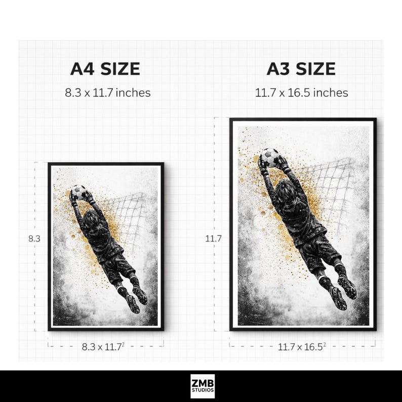 Soccer Goalie Poster: Keeper Beast Black & Gold Teen Room Art (digital ...