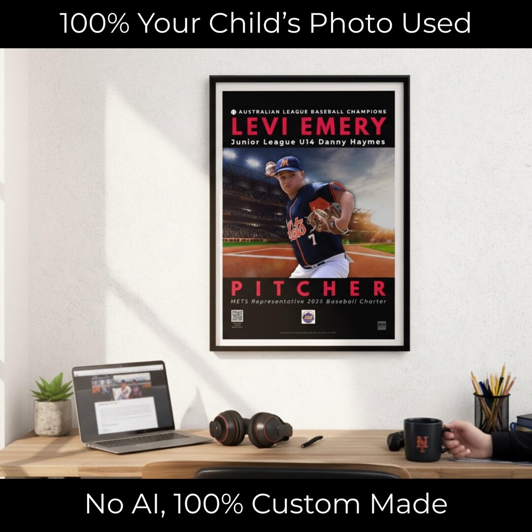 Custom Baseball Poster | Personalised Player Photo Keepsake | End of ...
