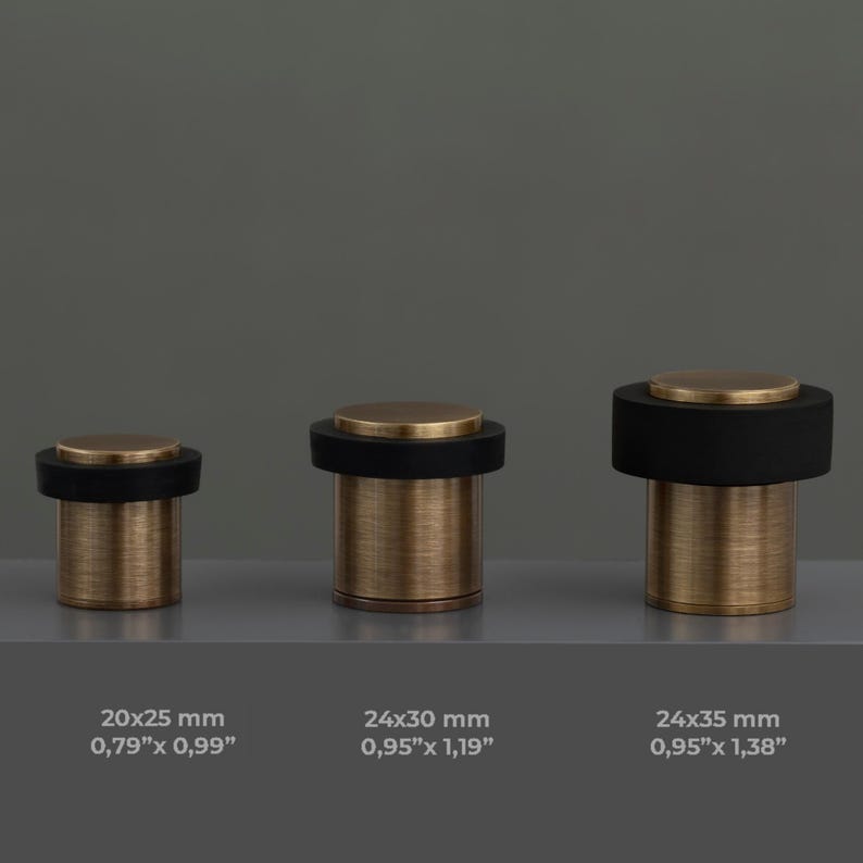 Brass Flat Head Door Stop - 3 Sizes (20Øx25mm, 24Øx30mm and 24Øx35mm ...