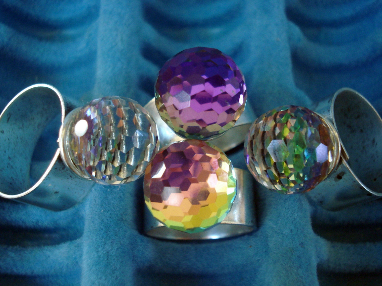 RARE Vintage SWAROVSKI Rainbow Watermelon Vitrail Fireball Sterling ...