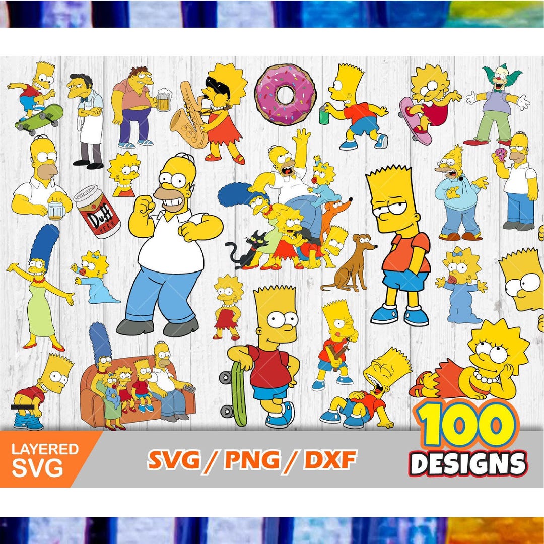 Simpsons Clip Art Bundle, Simpsons Svg Cut Files for Cricut ...