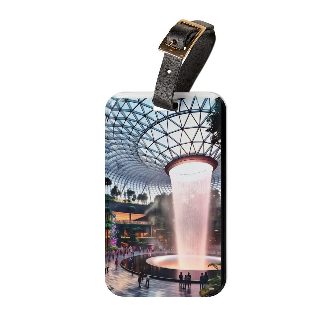 Jewel Singapore Waterfall Acrylic Luggage Tag With Leather Strap - Etsy